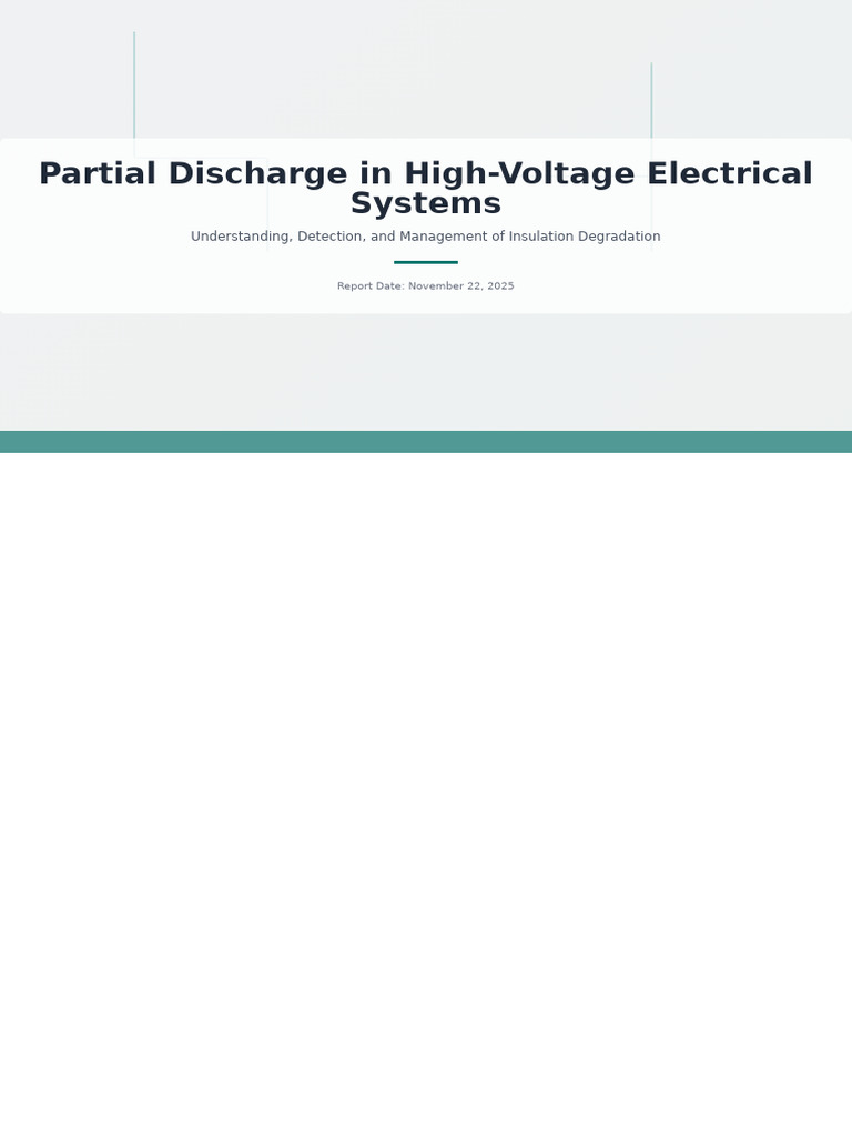 Partial Discharge in High-Voltage Electrical Systems: Understanding ...