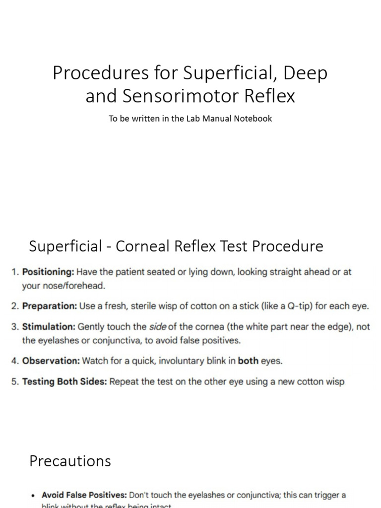 Reflex Procedures | PDF