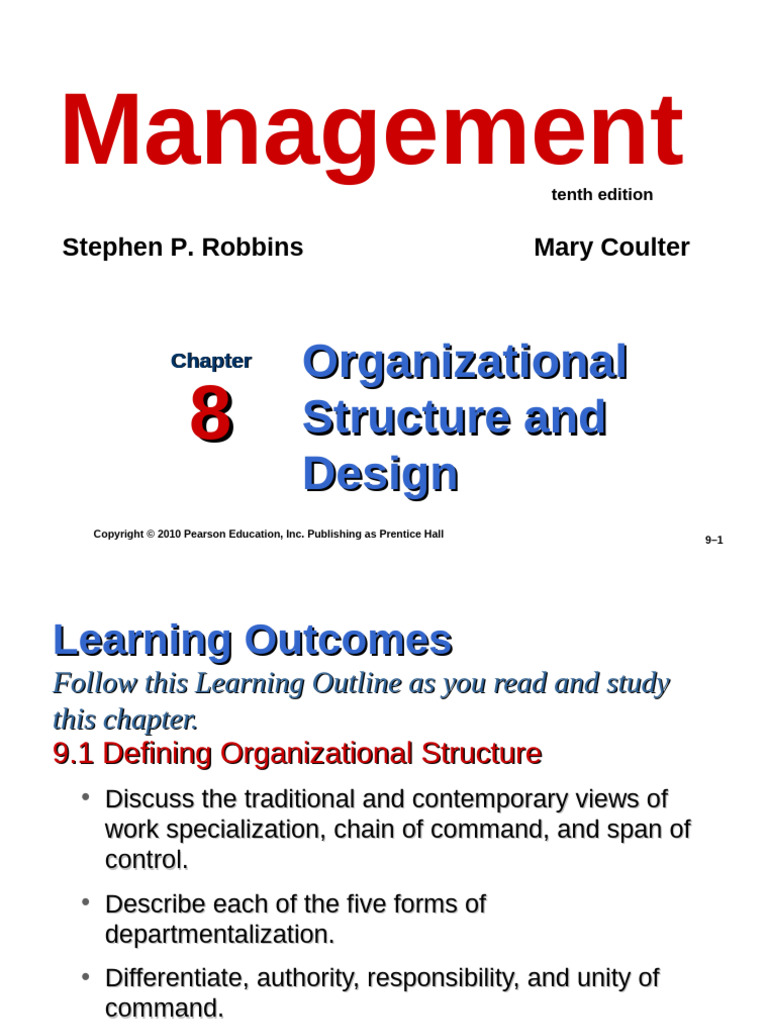 Chap 8 Organizational Structure and Design | PDF | Organizational ...