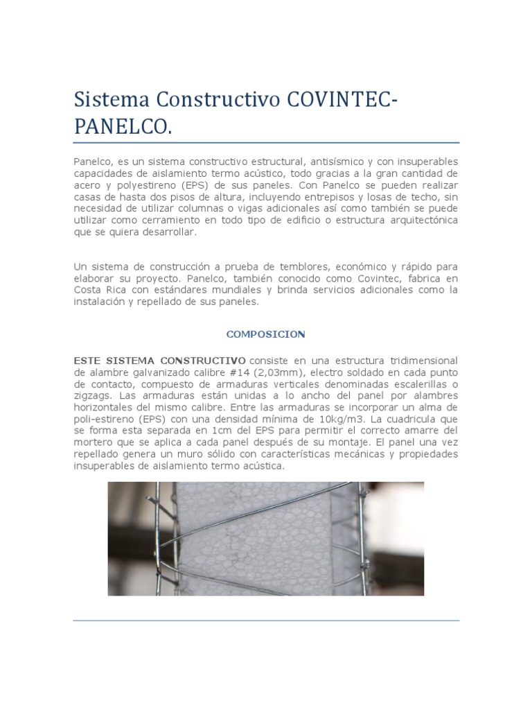 Panelco-Covintec Proyecto Constru 1 | PDF | Cemento | Agua