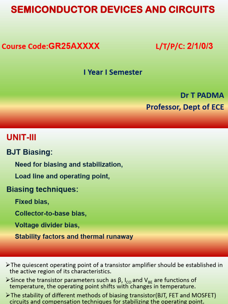 SDC Notes UNIT-3 | PDF | Amplifier | Bipolar Junction Transistor