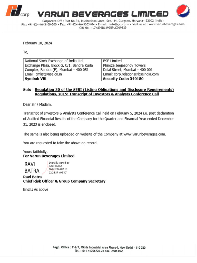 cy23 q4 | PDF | Pepsi Co | Sustainability