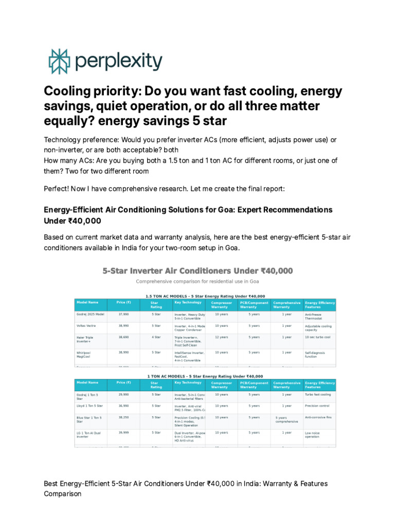 Cooling Priority_ Do You Want Fast Cooling, Energy | PDF | Power ...