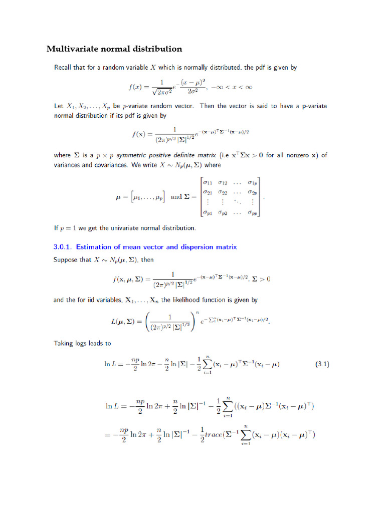 03-Multivariate Normal Distribution | PDF