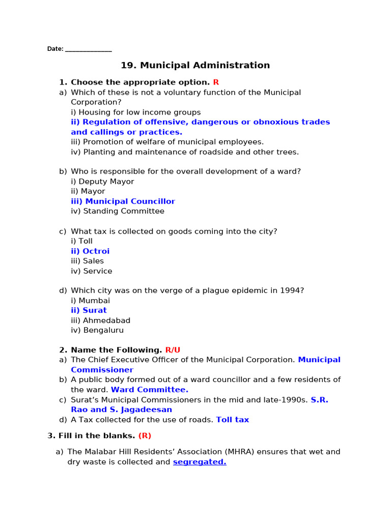 WB Notes CH.19 - Municipal Administration | PDF | Pollution ...