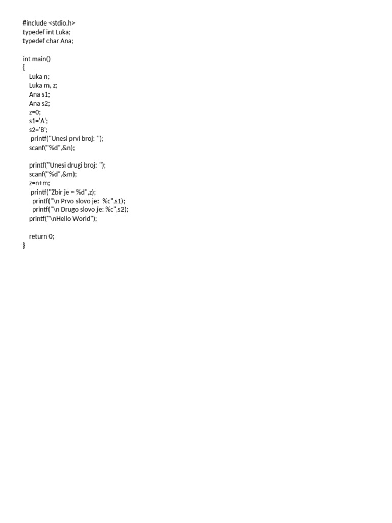 Primer Typedef | PDF