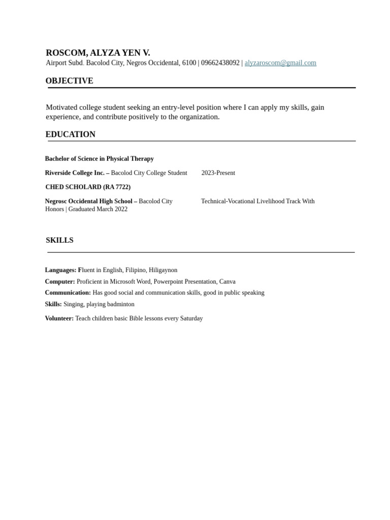 Roscom Resume | PDF