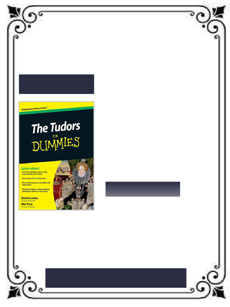 The Tudors For Dummies For Dummies History Biography Politics 1st ...
