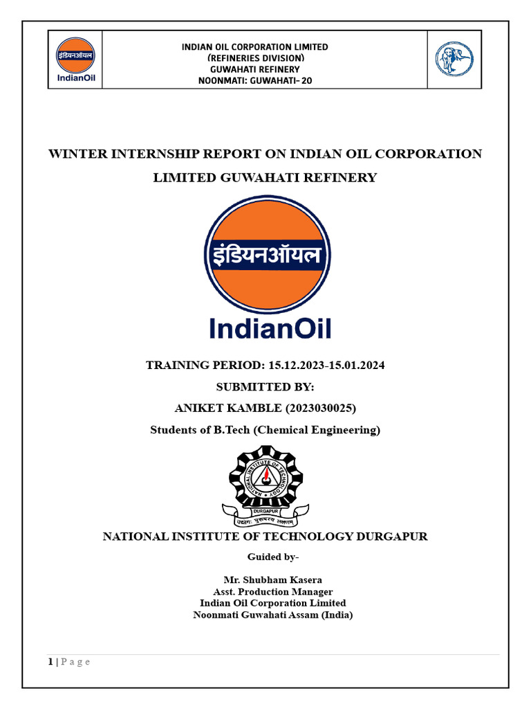 Iocl Report Final (1) | PDF | Oil Refinery | Petroleum