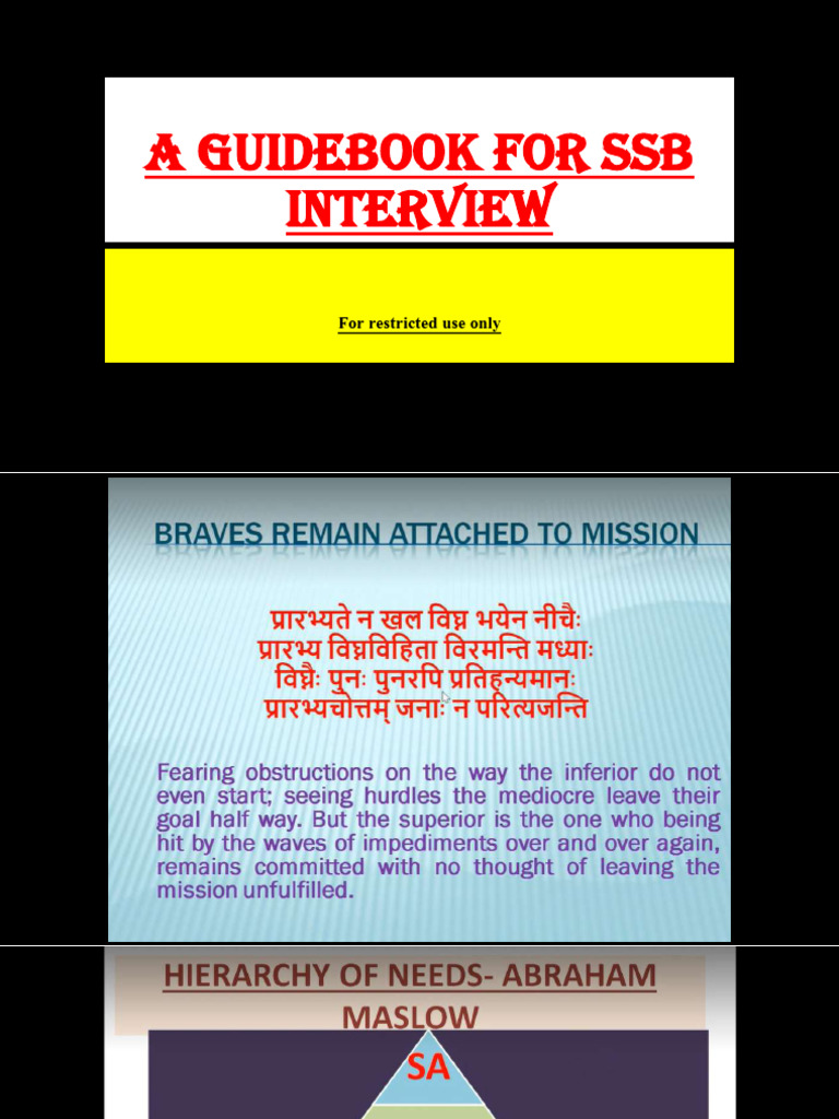 A Guidebook For SSB Interview | PDF