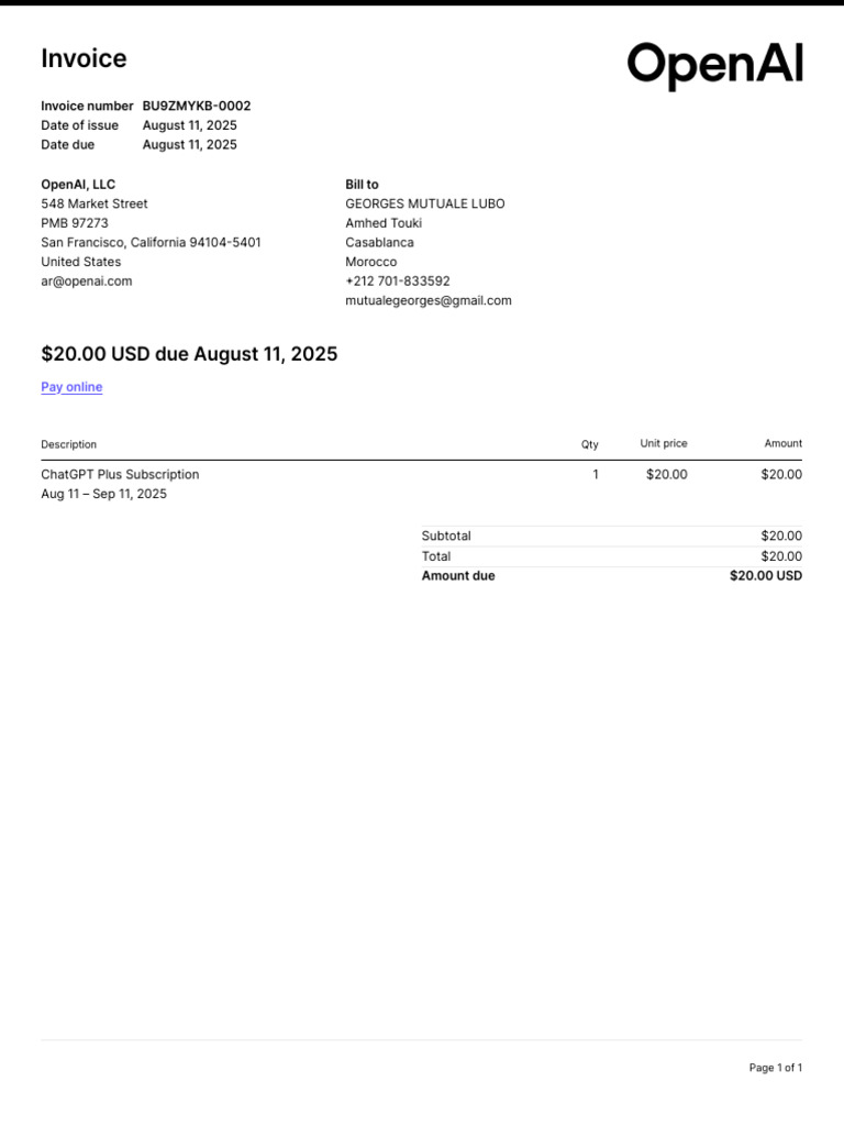 Invoice Bu9zmykb 0002 | PDF
