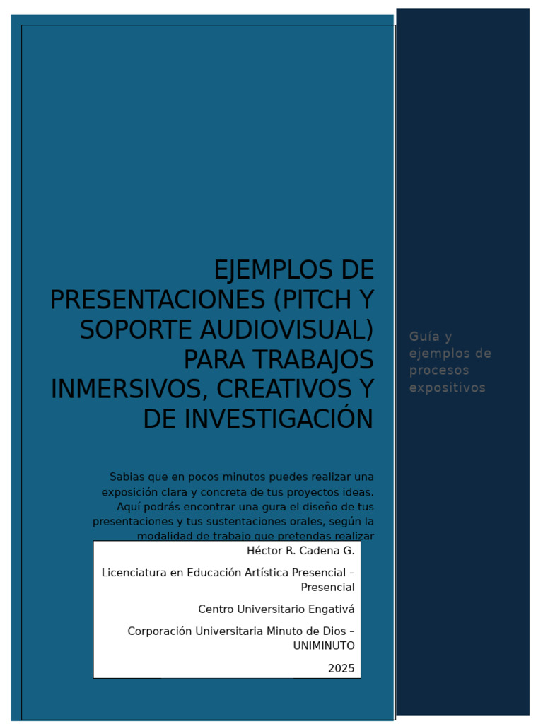 Ejemplos de Presentaciones y Pitch | PDF | Aprendizaje | Pedagogía