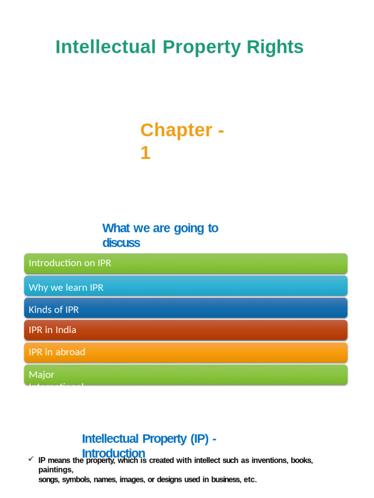 IPR Course Chapter1 IPR Introduction | PDF | Intellectual Property ...