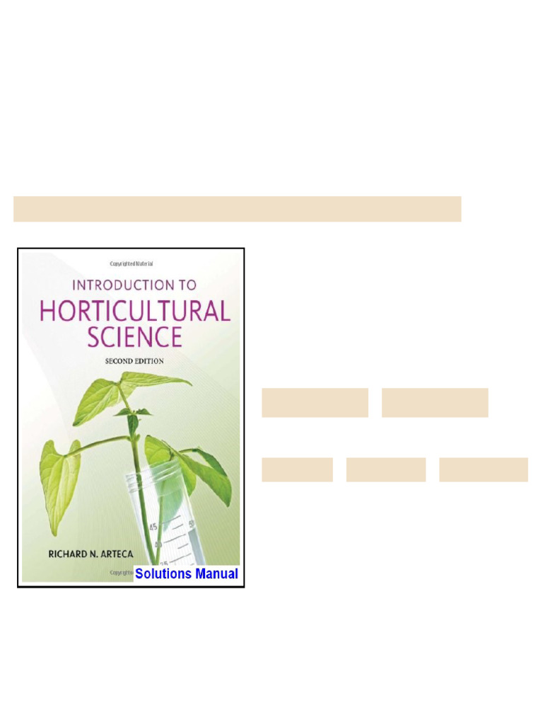 Introduction to Horticultural Science 2nd Edition Arteca Solutions ...