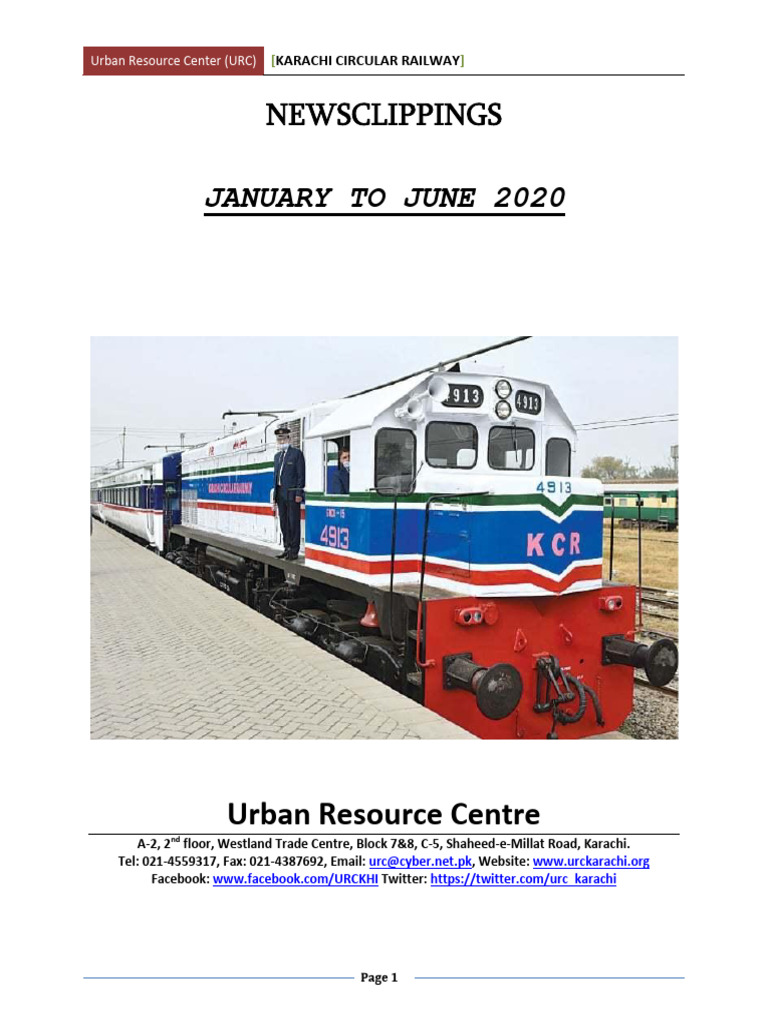 KCR Railway January June 2020 | PDF | Karachi | Pakistan