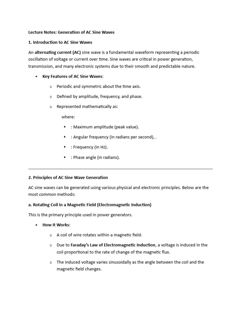 Lecture 1 Notes - Electrical Machines 1 | PDF | Inductor | Alternating ...