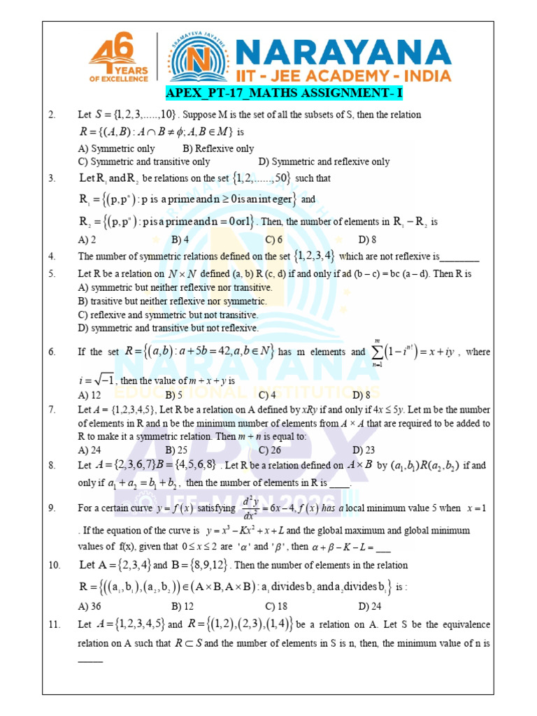 Apex Pt-17 Maths Assignment | PDF | Equations | Numbers