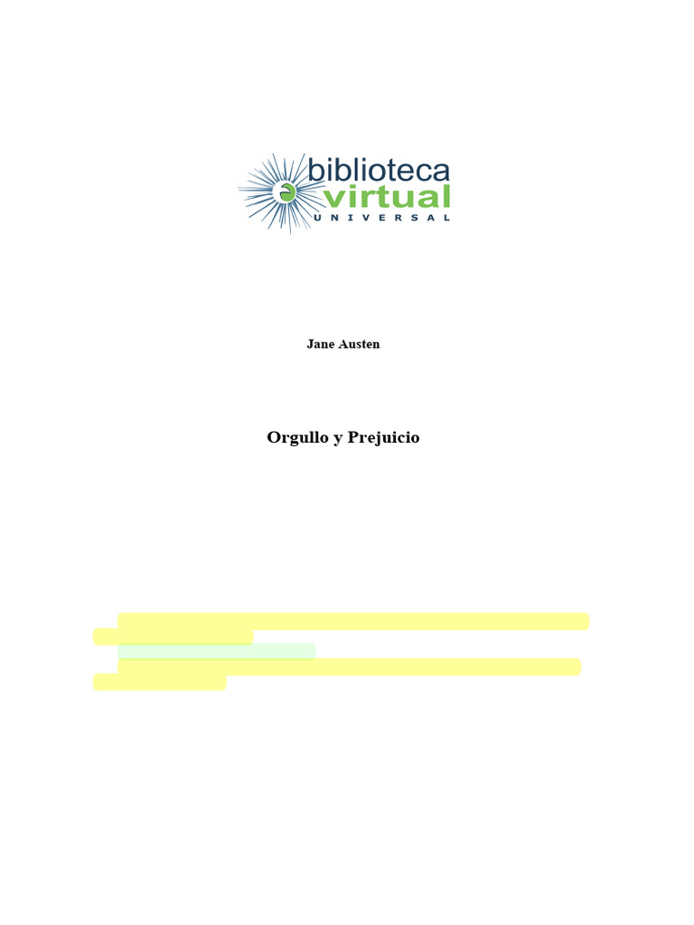 Orgulo y Prejuicio | PDF | Elizabeth Bennet | Orgullo y prejuicio