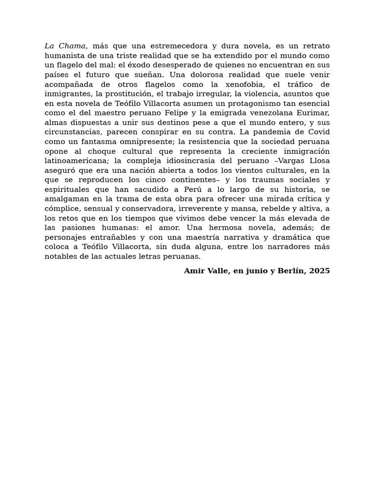 Amir Valle Sobre La Chama de Teofilo Villacorta | PDF