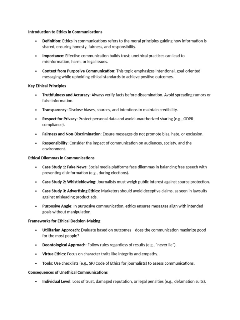 Introduction To Ethics in Communications | PDF | Social Psychology ...