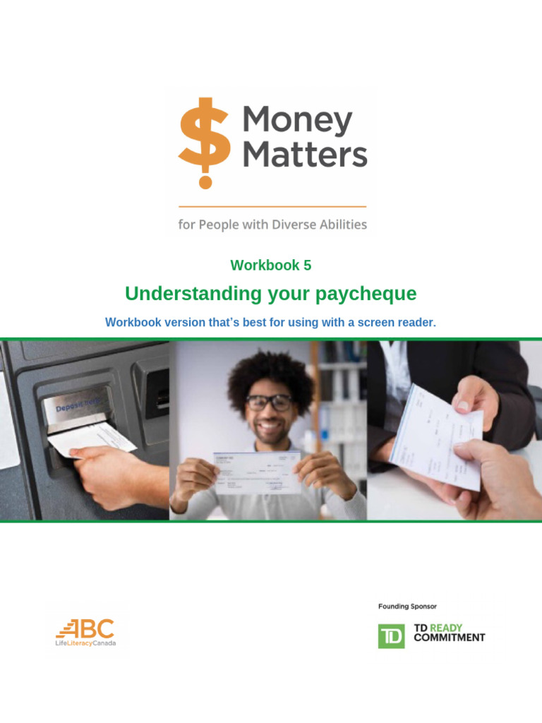 ABC Money Matters Understanding Your Paycheque | PDF | Paycheck ...