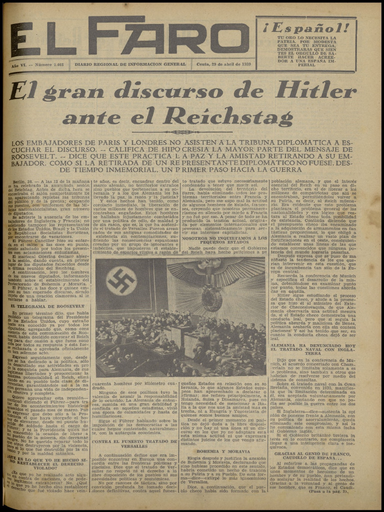 Discurso Hitler | PDF | Adolf Hitler | Alemania nazi