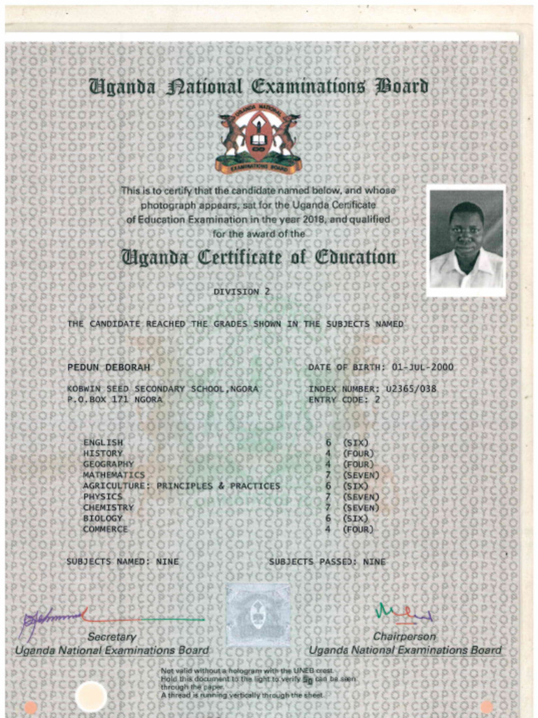 Uce Certificate | PDF