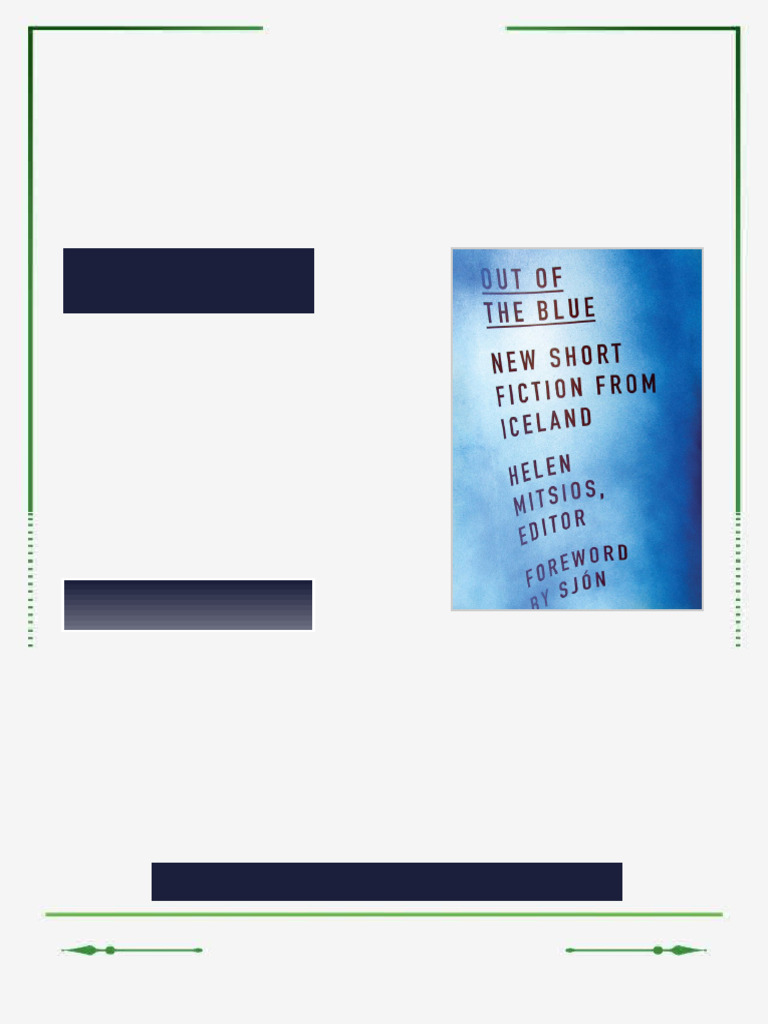 Out of the Blue: New Short Fiction from Iceland 1st Edition Helen ...