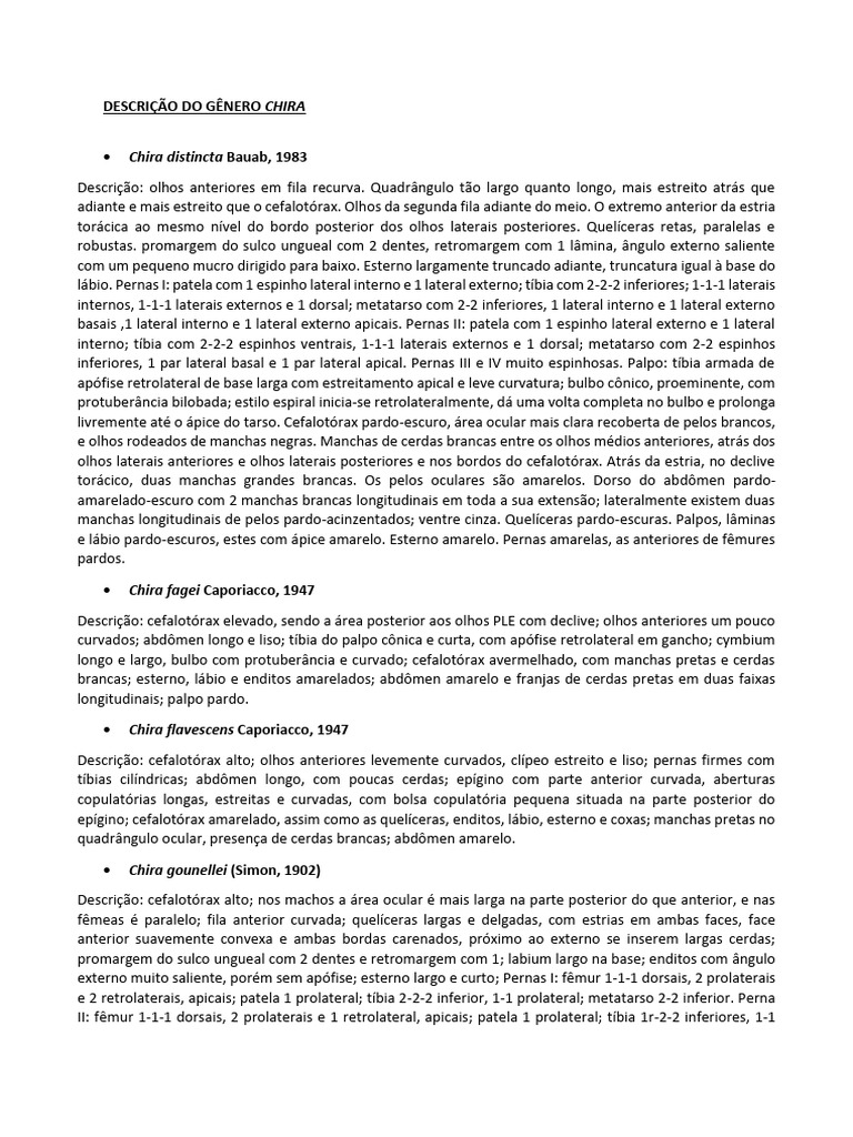 Descrições Genêro Chira | PDF