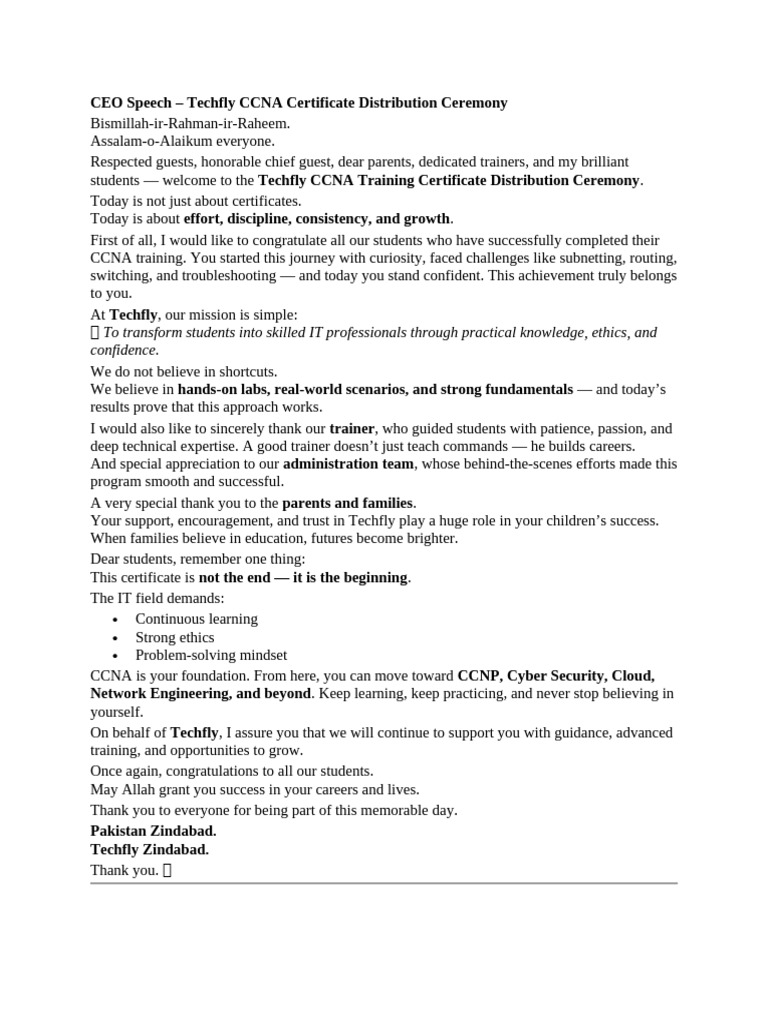CEO Speech | PDF