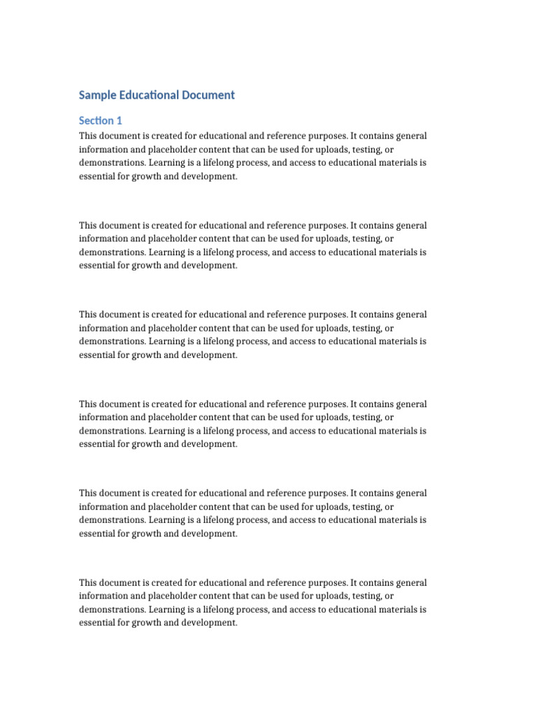 Educational Sample Document 10 Pages | PDF | Learning ...