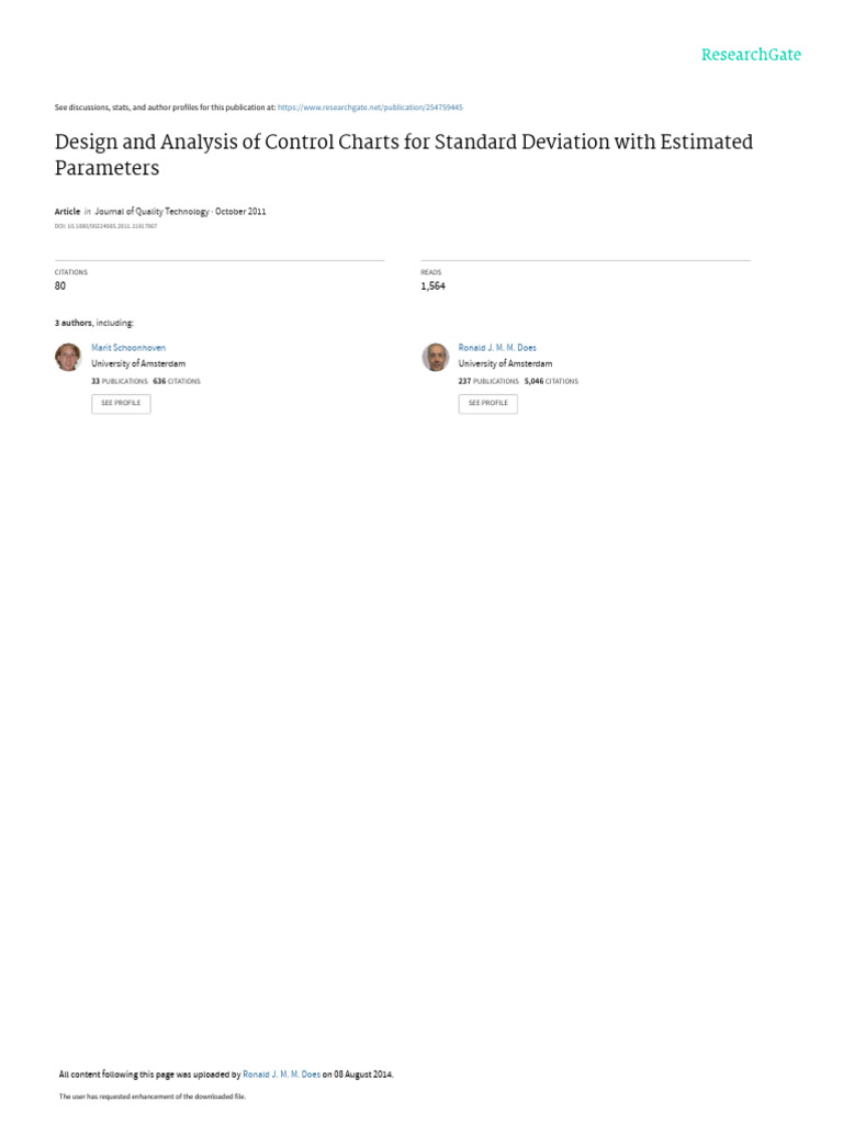 Design_and_Analysis_of_Control_Charts_for_Standard | PDF | Estimator | Standard Deviation