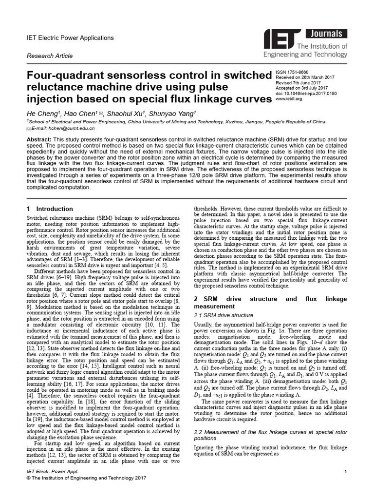 2017 - Four-Quadrant Sensorless Control in SRM Drive Using Pulse ...