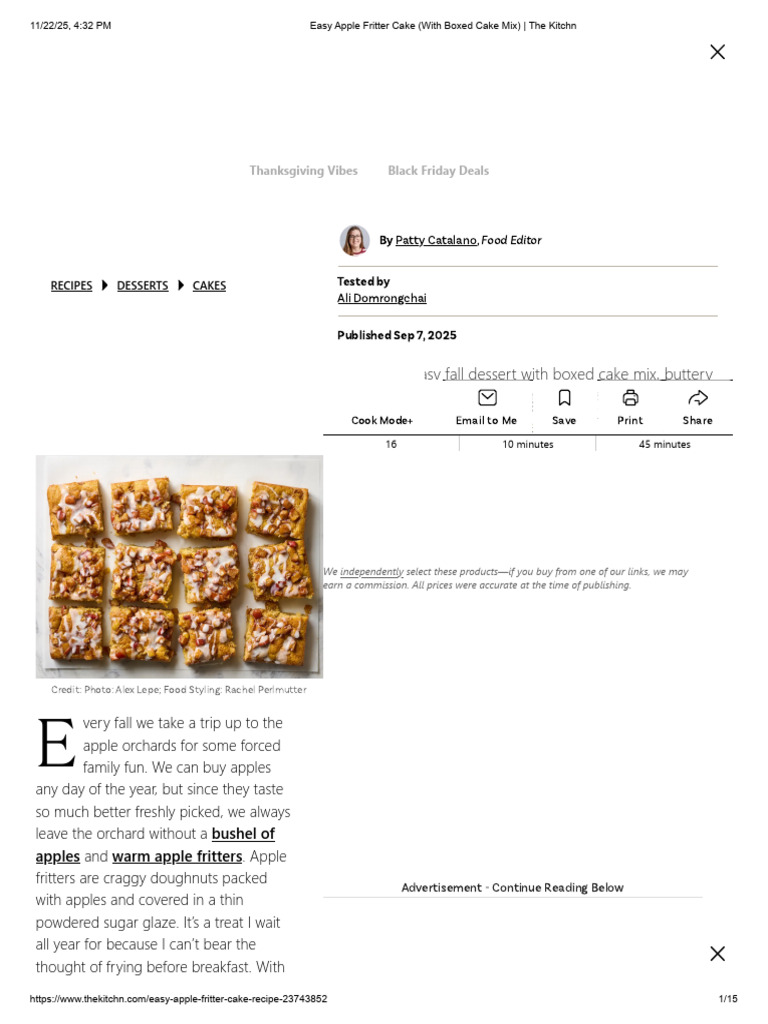 Easy Apple Fritter Cake (With Boxed Cake Mix) _ the Kitchn | PDF ...