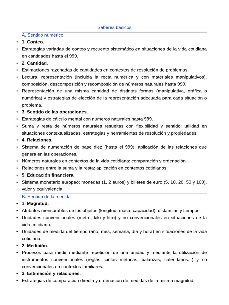 Saberes Básicos Matemáticas Ciclo 1 | PDF | Geometría | Medición