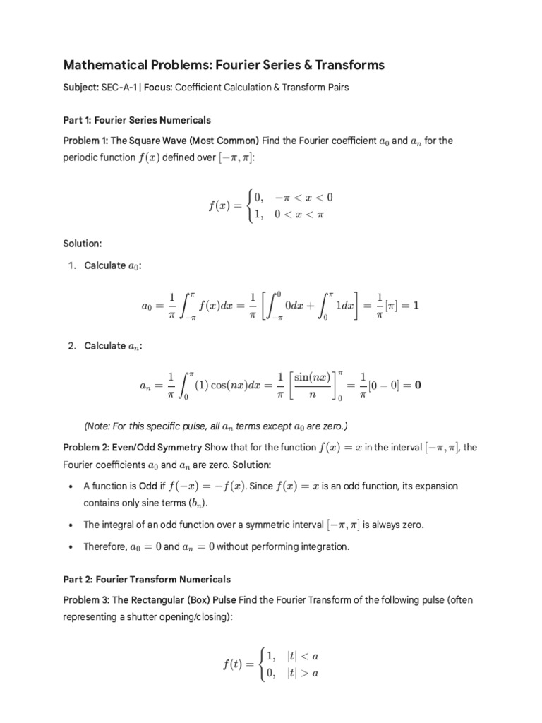 The Fourier Transform__Fourier Series and Fourier Transform ...