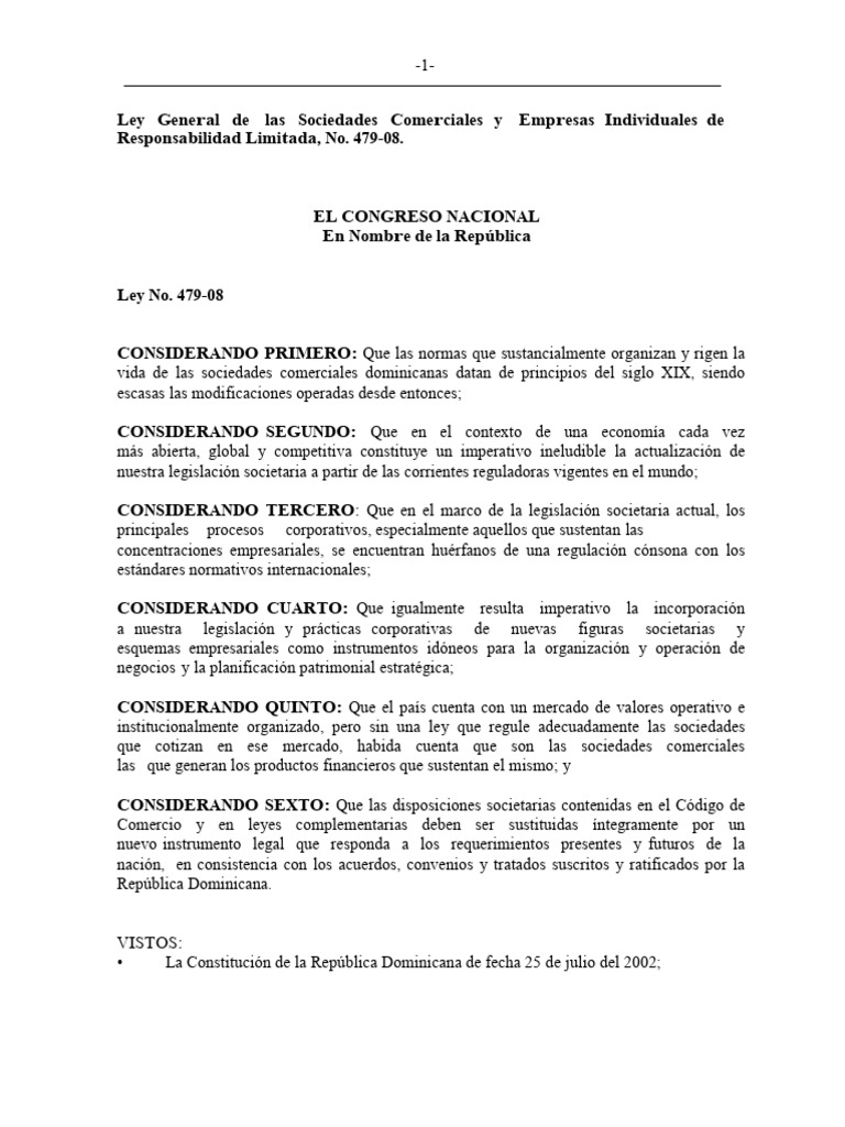 11 Ley 479 08 de Sociedades Comerciales Modificada Por La Ley 311 | PDF ...
