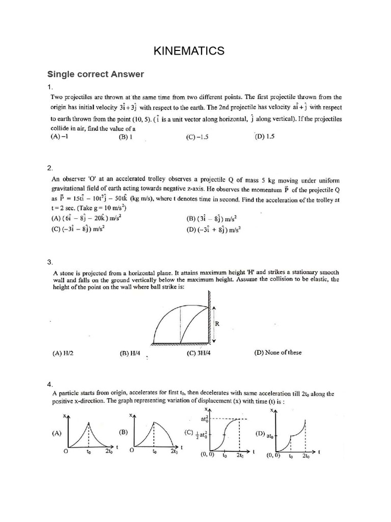 Kinematics(Jee) | PDF