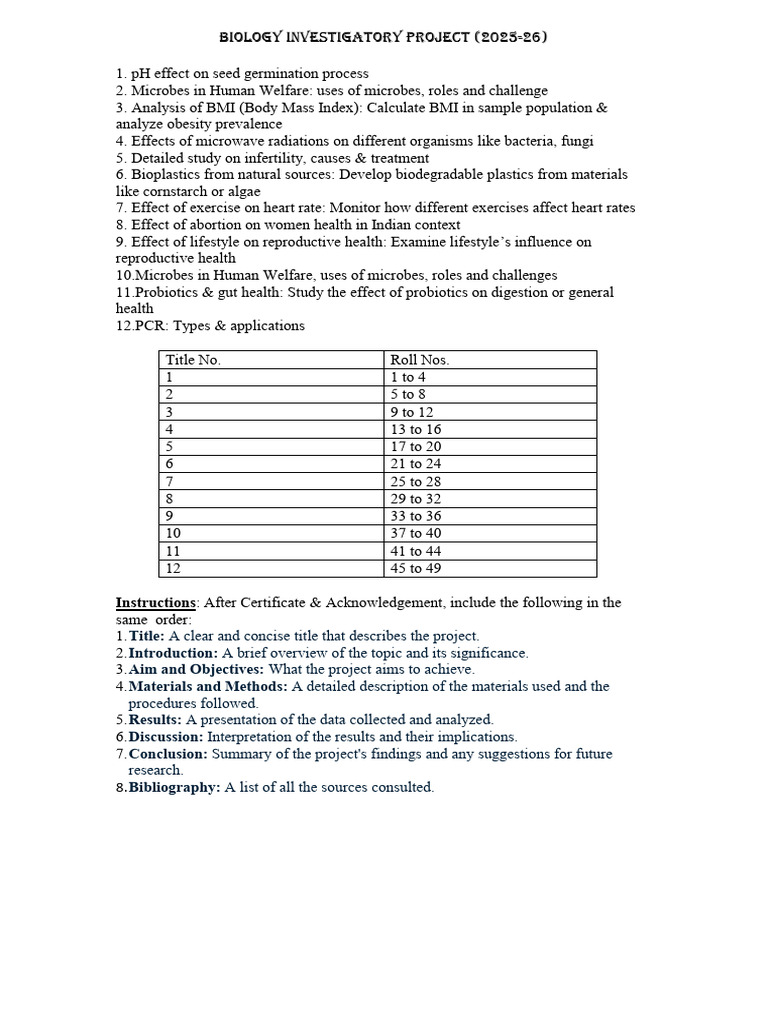 Investigatory Project 25-26 | PDF