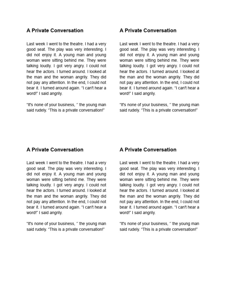 A Private Conversation | PDF