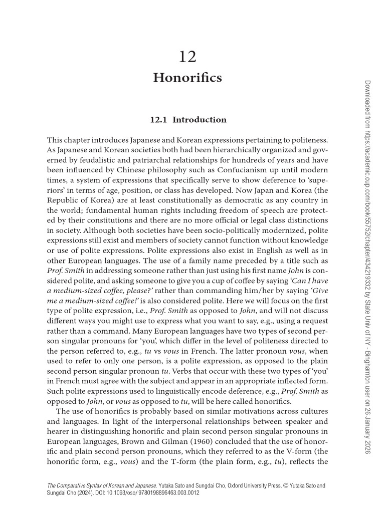 12. honorifics | PDF | Verb | Subject (Grammar)