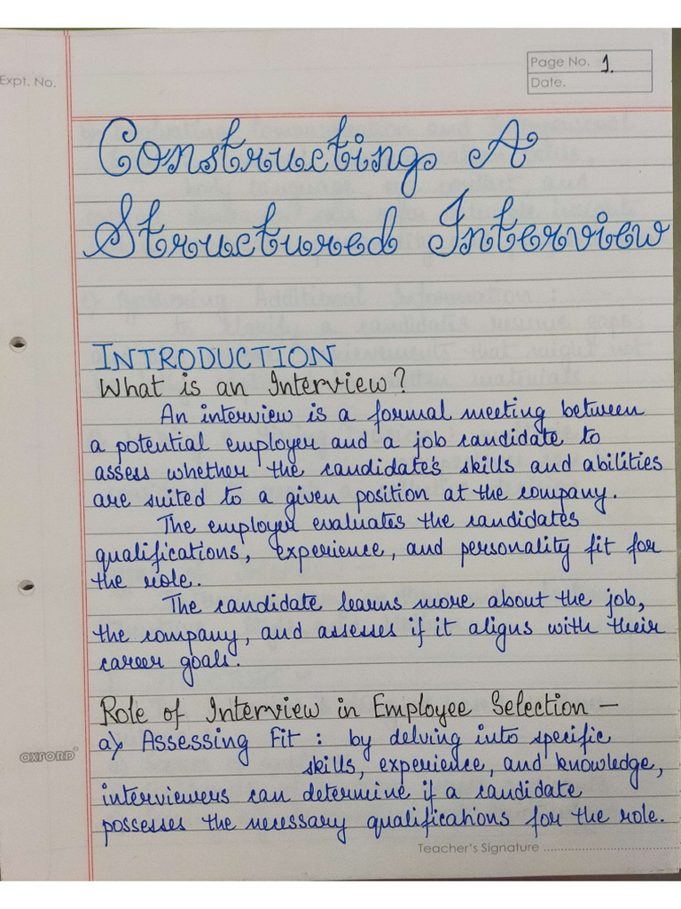 Constructing A Structured Interview | PDF