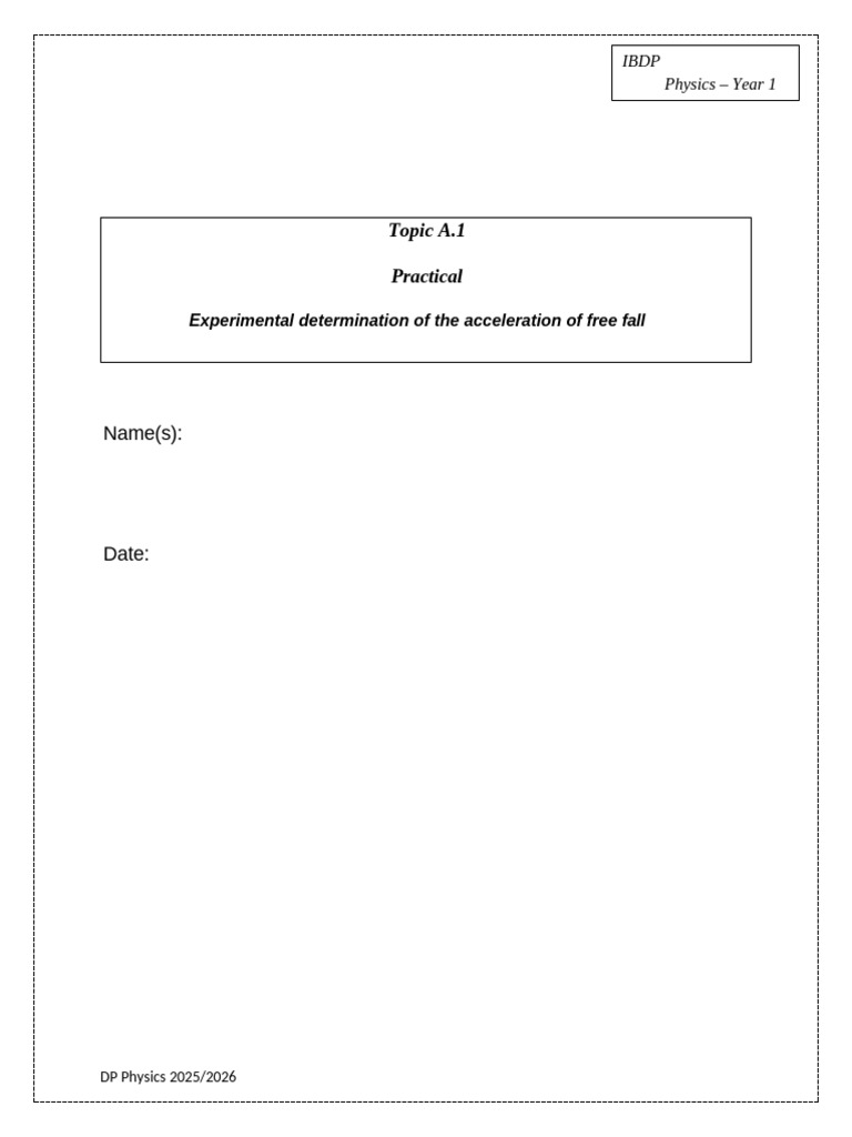 Physics lab report - Free falling object with uncertainties (2) | PDF ...