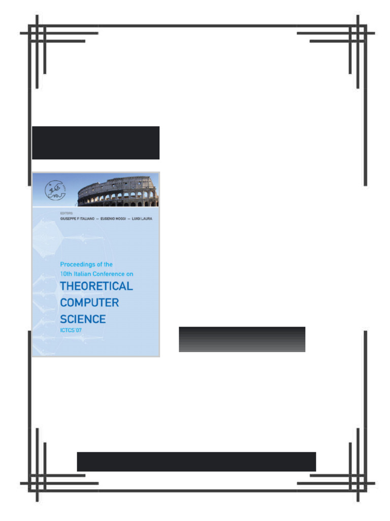 Theoretical Computer Science 1st Edition by Giuseppe Italiano, Eugenio Moggi, Luigi Laura ISBN ...