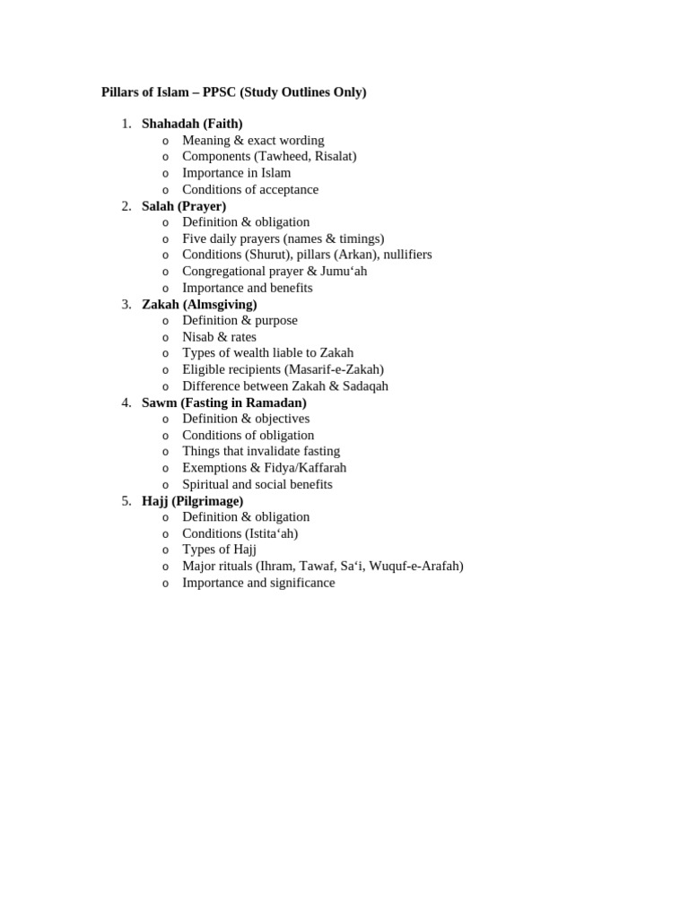 Pillar of Islam | PDF