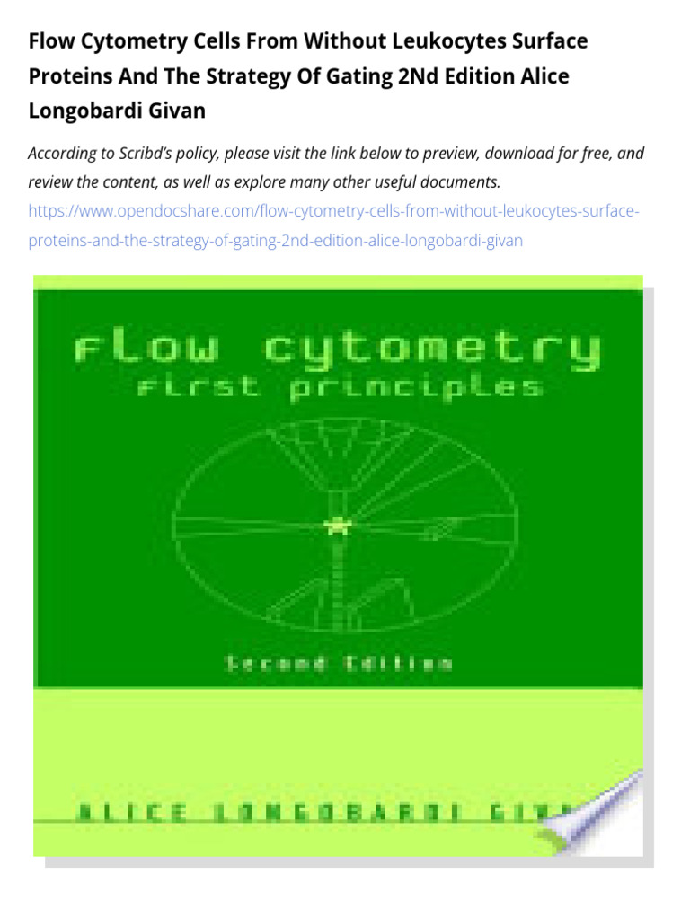 Flow Cytometry Cells From Without Leukocytes Surface Proteins And The ...