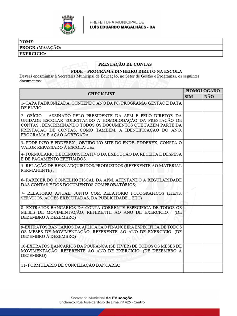 Check List 2024 | PDF