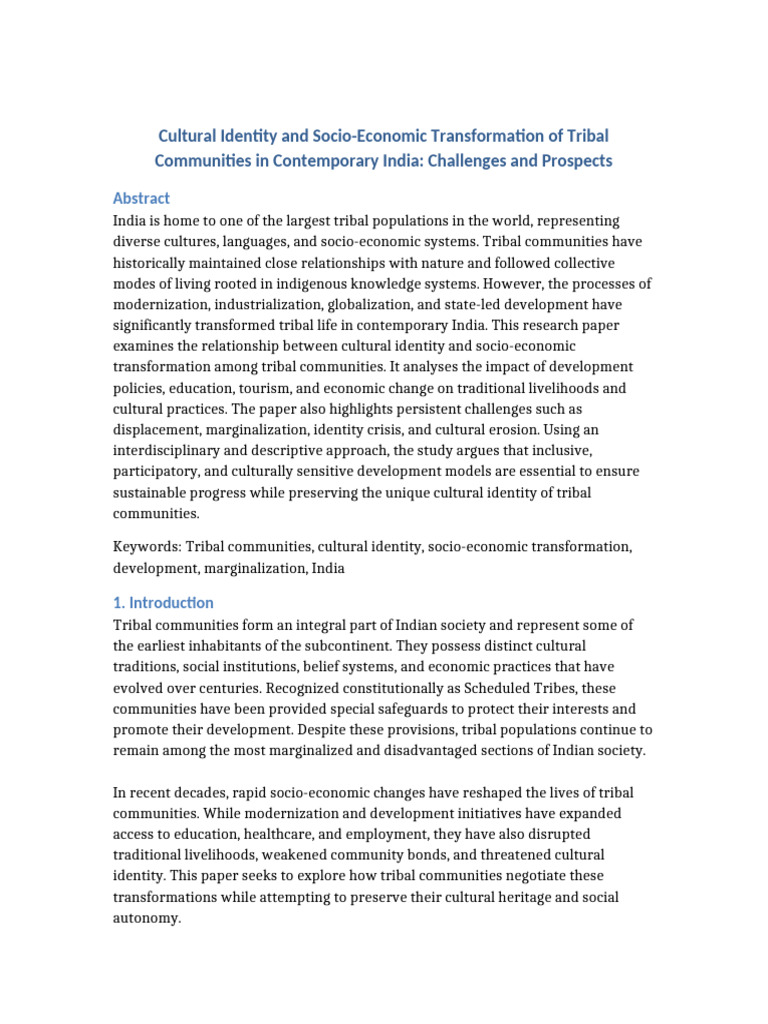Final 3000 Word Tribal Studies Research Paper | PDF | Tribe | Social ...