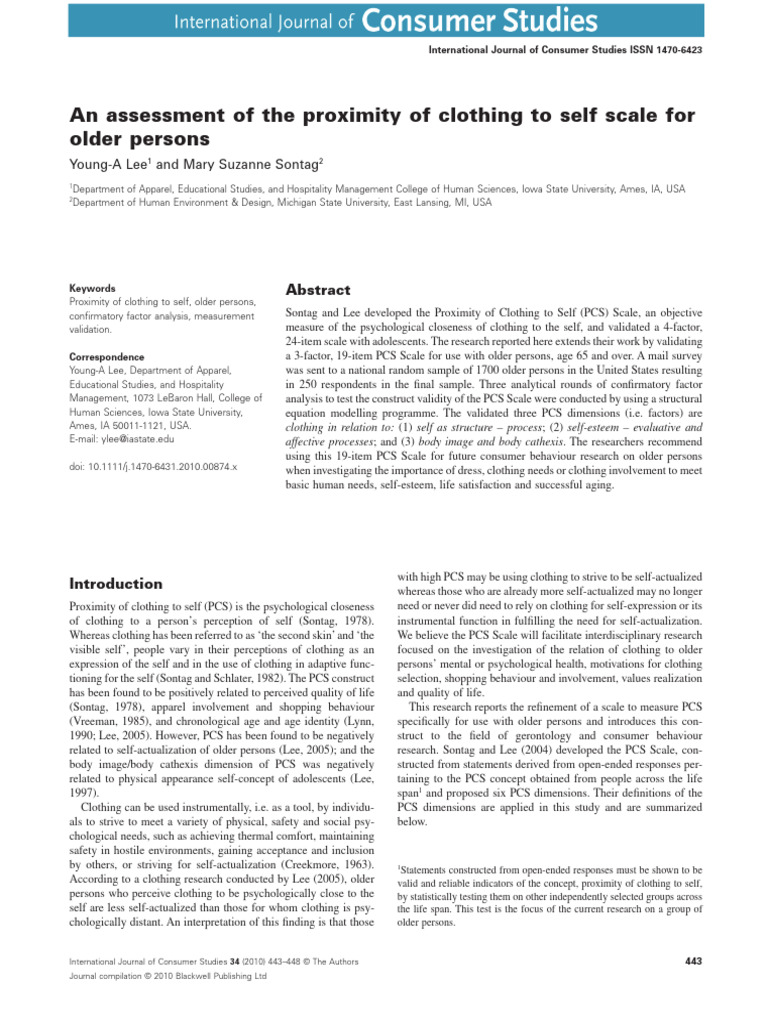 Int J Consumer Studies - 2010 - Lee - An Assessment of the Proximity of ...
