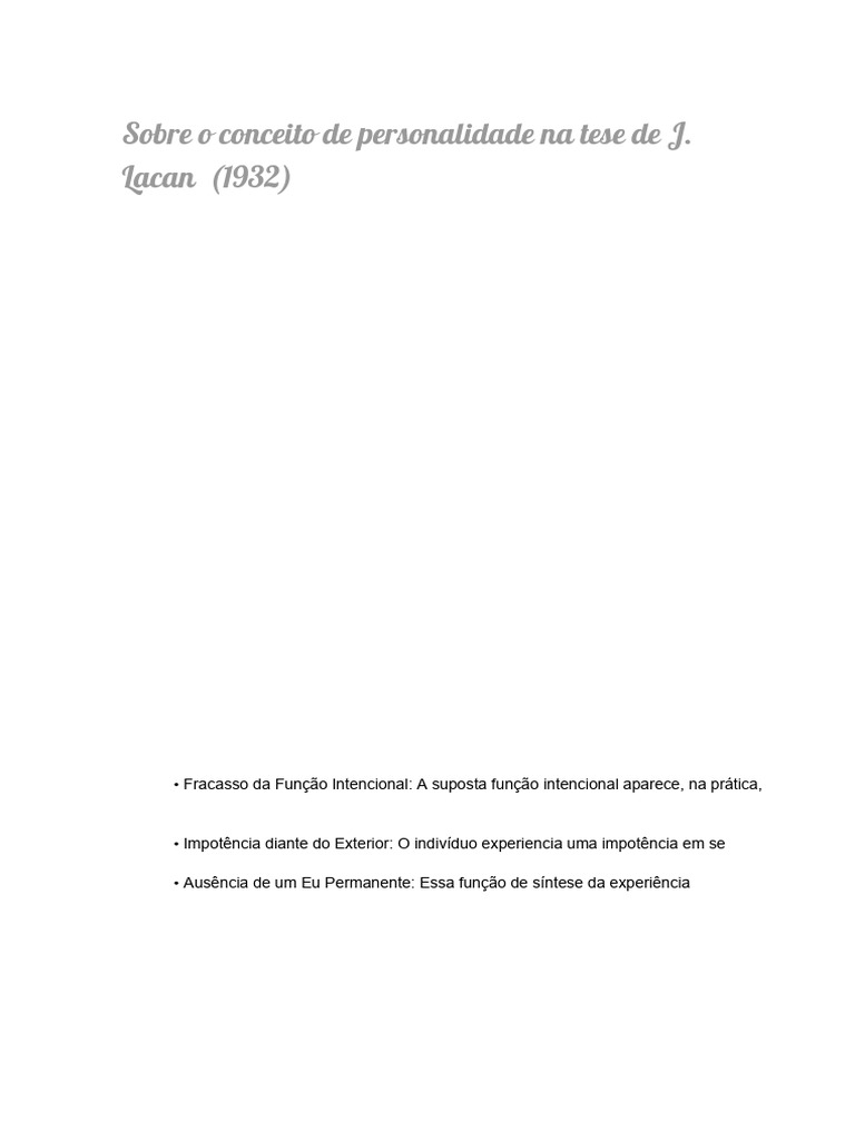 Aula 2 PDF | PDF | Jacques Lacan | Experiência